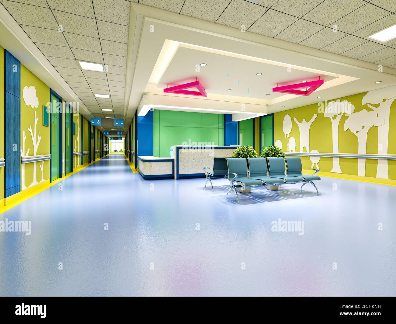 3d render of hospital reception and lobby Stock Photo - Alamy