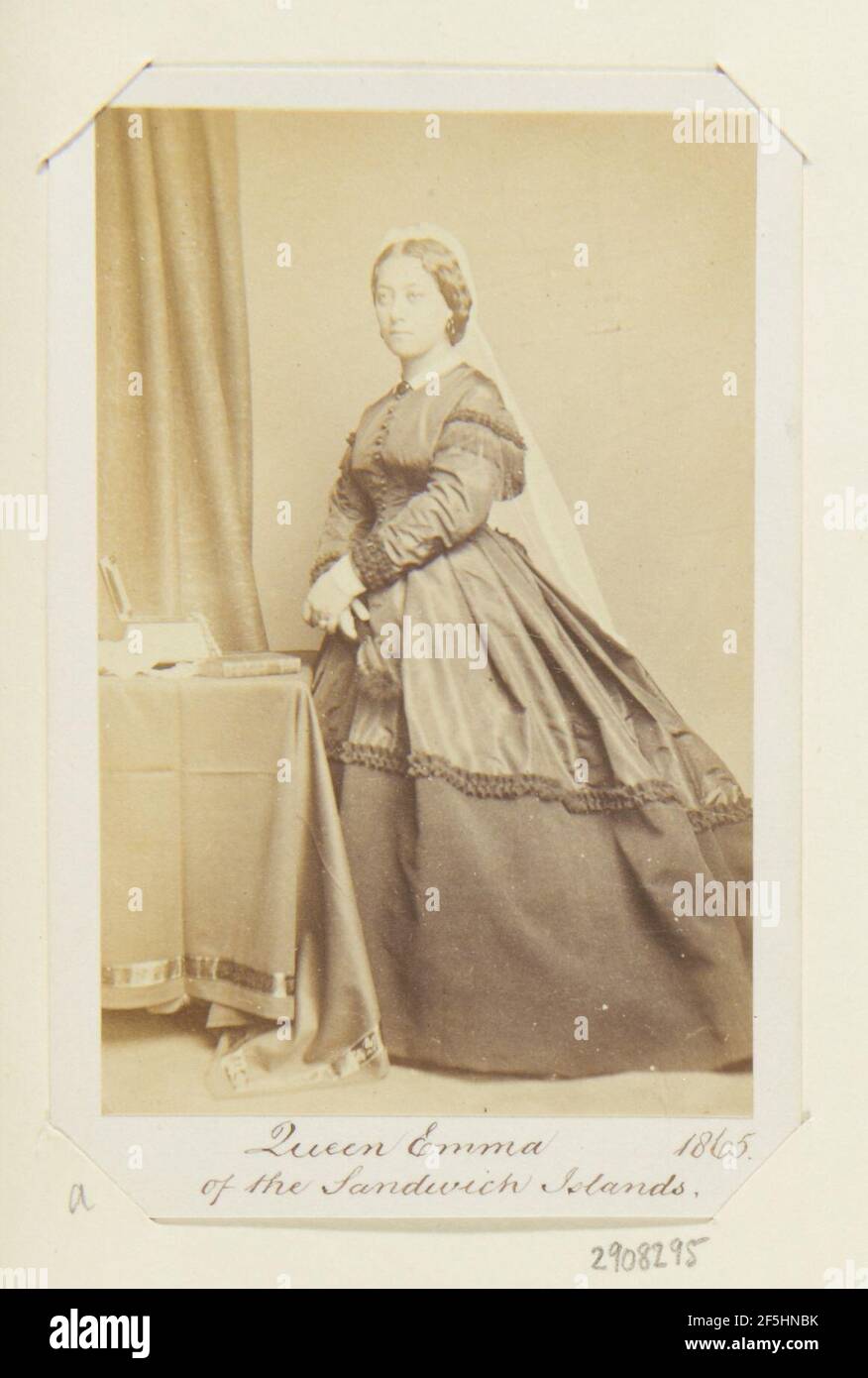 Queen Emma of Hawaii, photograph by John & Charles Watkins Stock Photo ...