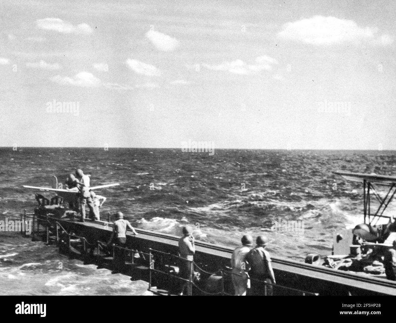 Radioplane TDD target drone on catapult of USS Biloxi (CL-80) c1944 ...