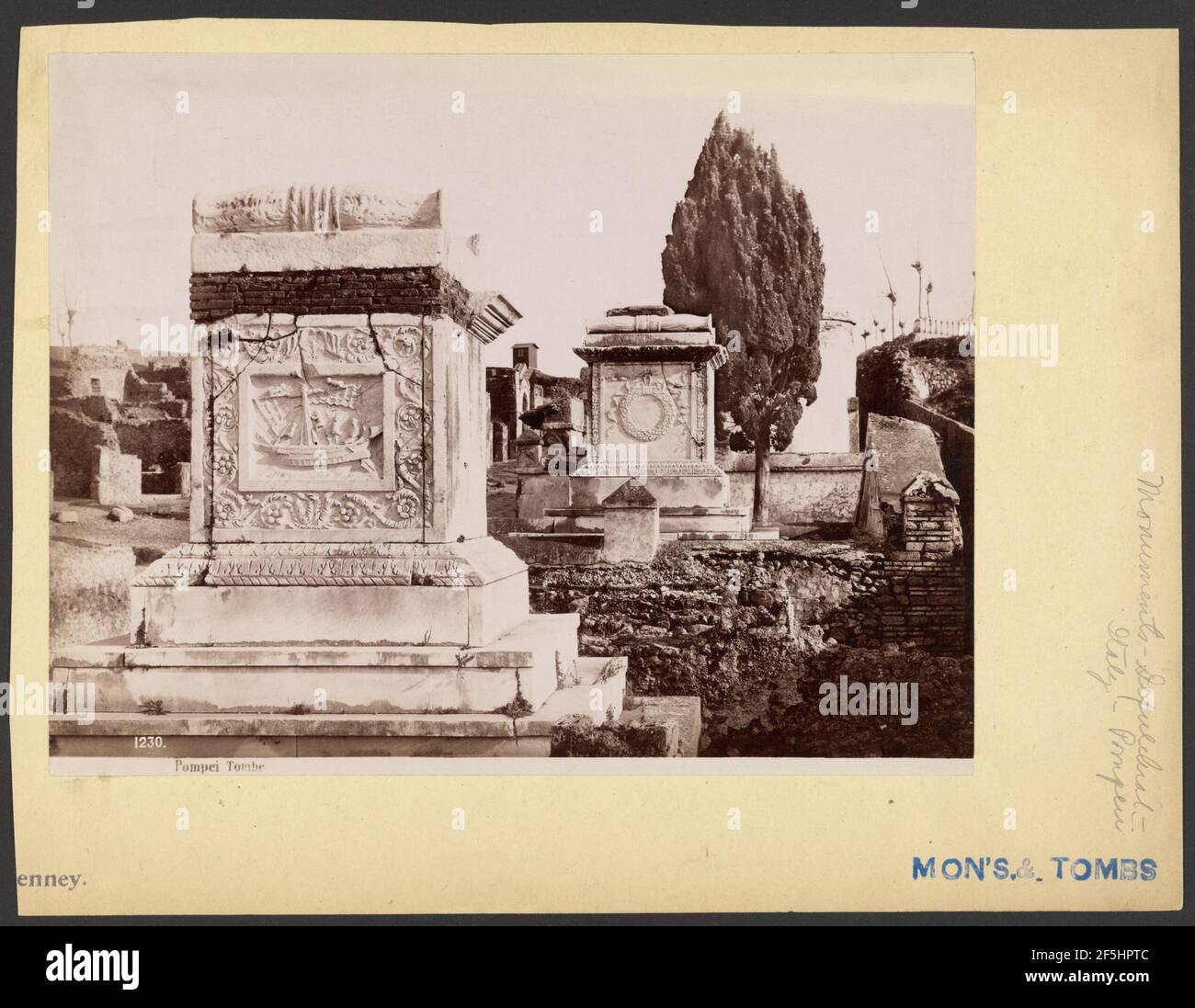 Pompei Tombe. Giorgio Sommer (Italian, born Germany, 1834 - 1914 Stock ...