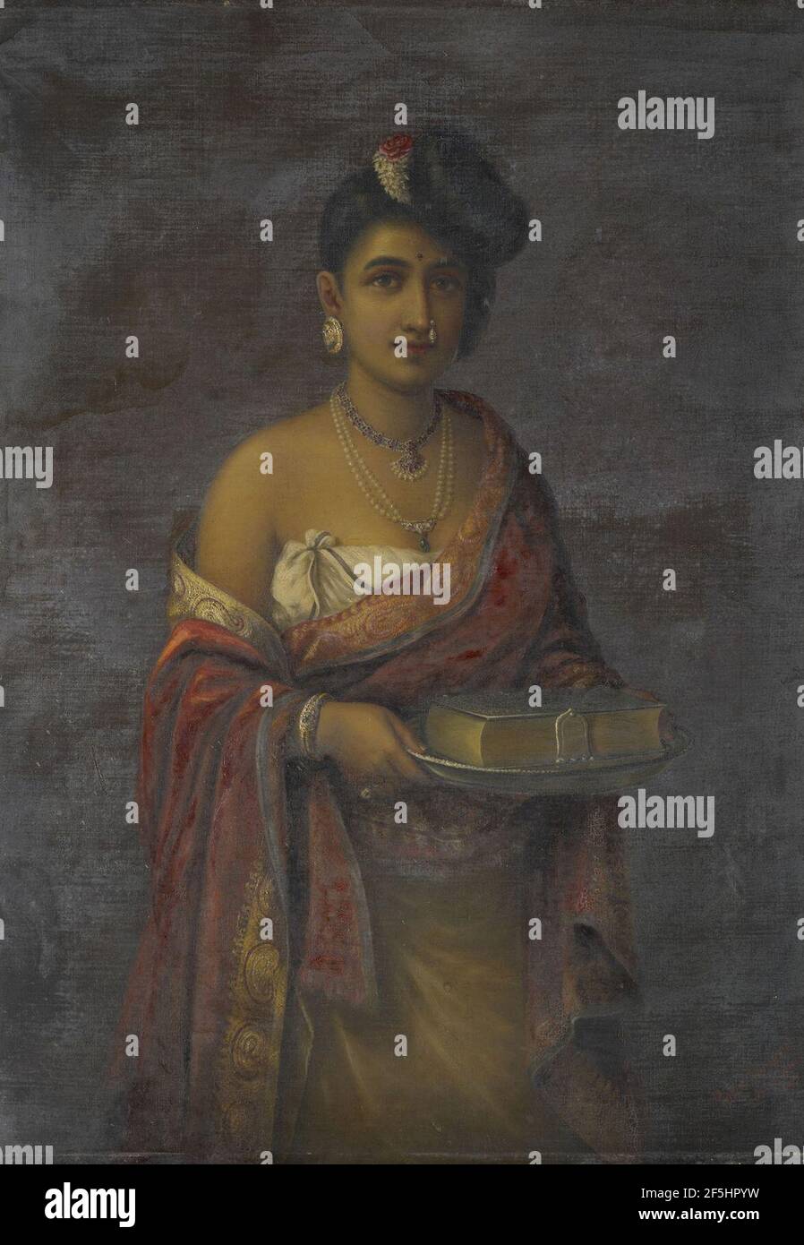 Raja Ravi Varma (1848-1906) - The Maharani of Travancore Stock Photo ...