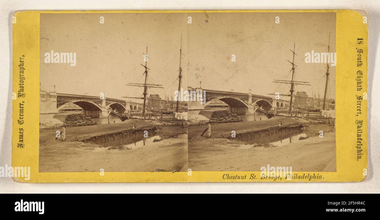 Chestnut Street Bridge, Philadelphia.. James Cremer (British, 1821 ...