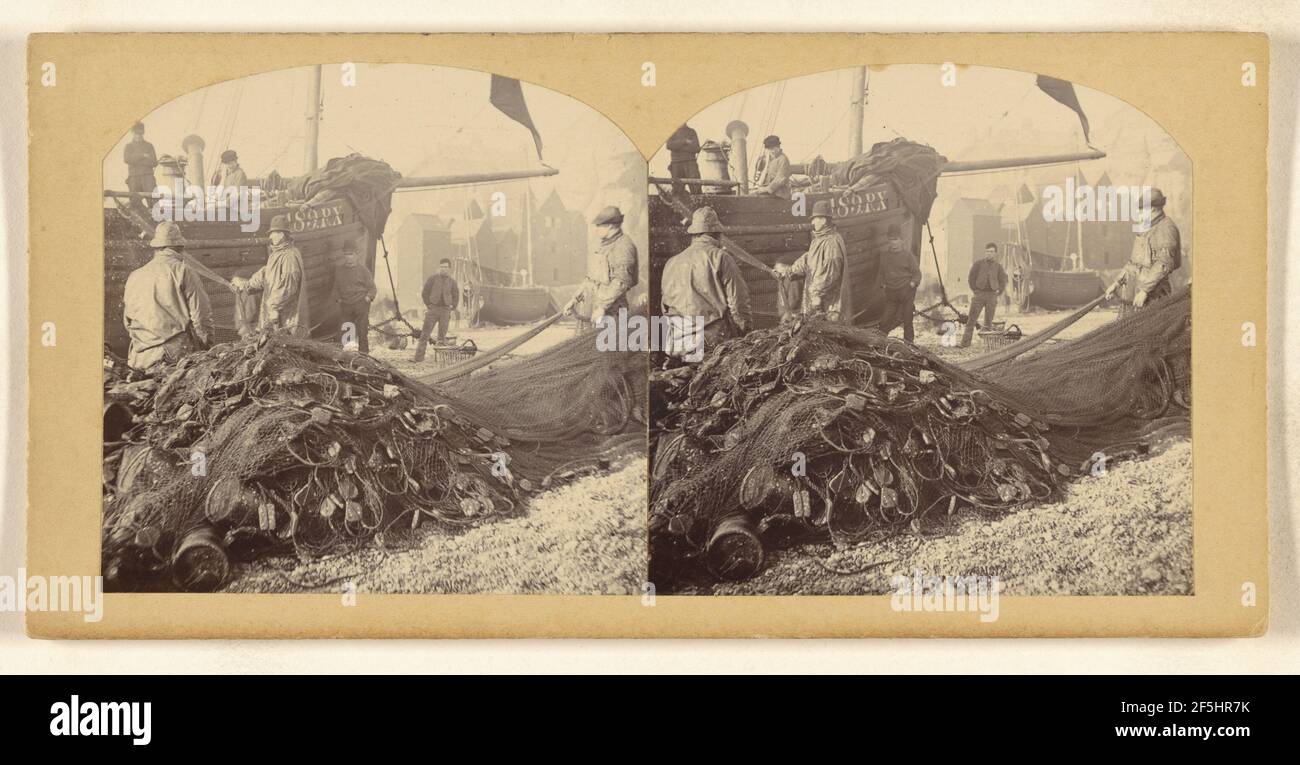 Clearing Herring Nets, Hastings. Attributed to Harold Howe (British ...