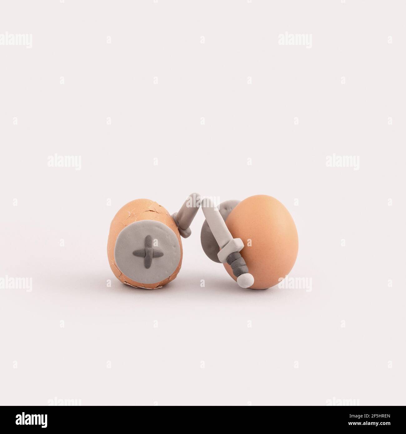 Easter eggs having a sword fight with swords and shields - Creative ...