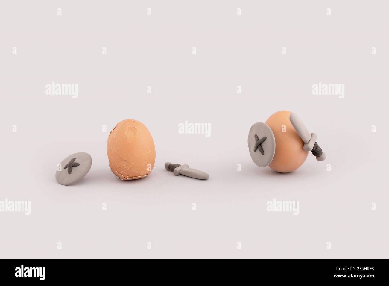 Easter eggs having a sword fight with swords and shields - Creative ...