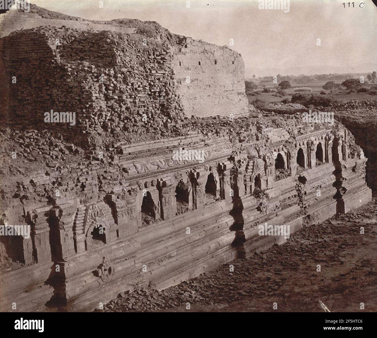 Rear View (2) of Baladitya Temple, Nalanda, by Joseph Beglar, 1872 ...