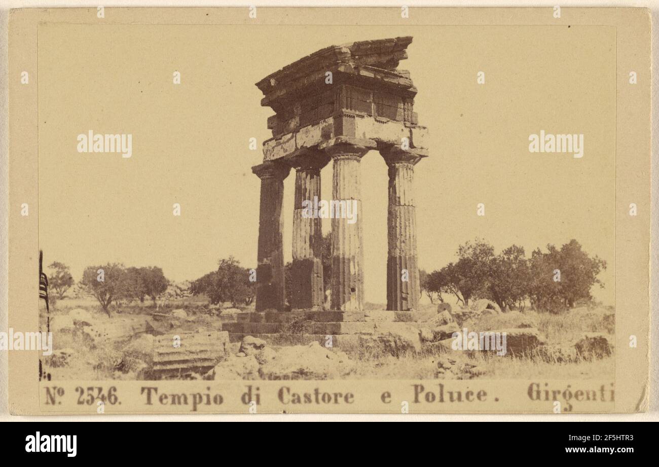 Tempio di Castore e Poluce. Girgenti.. Sommer & Behles (Italian ...