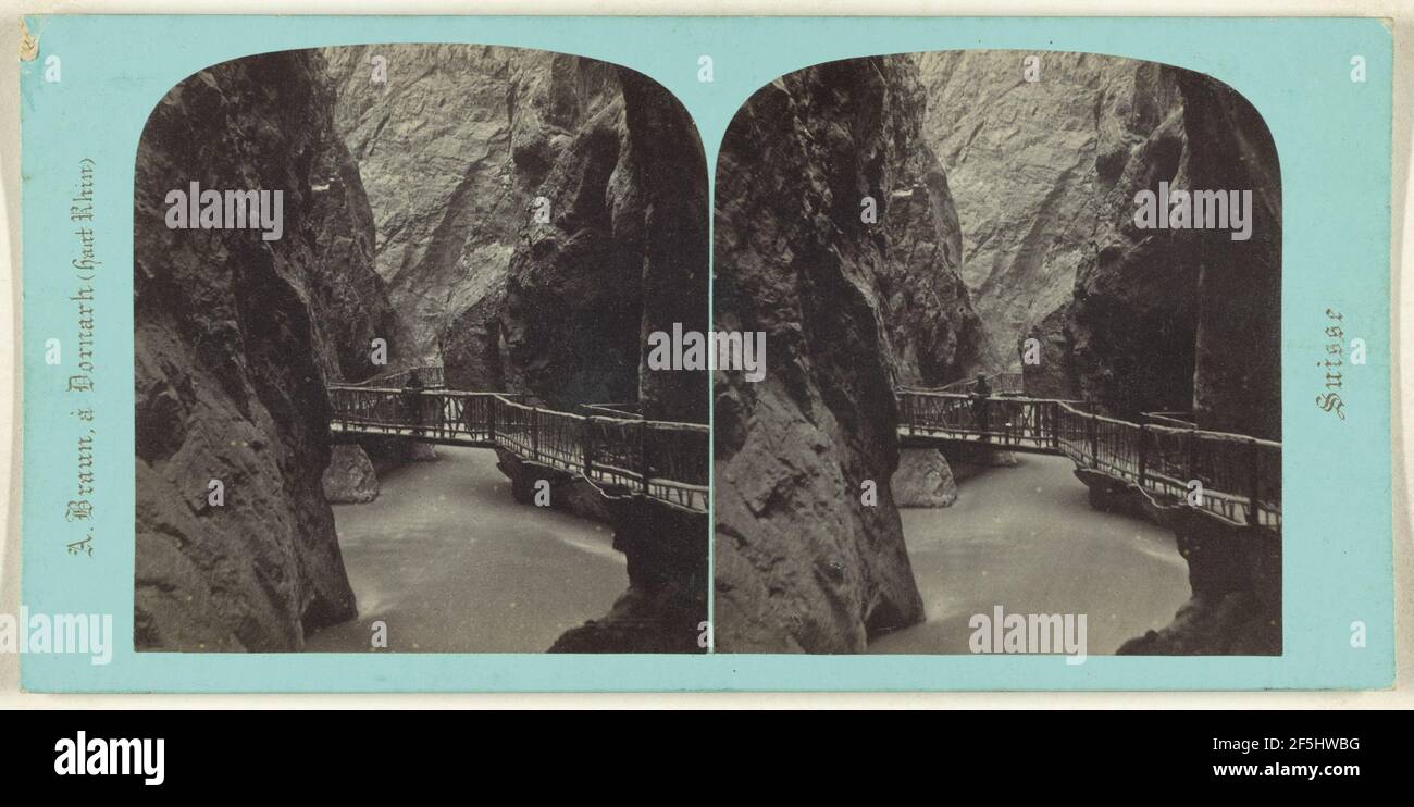 Trient (Valais). Interieur de la Gorge de Trient.. Adolphe Braun ...