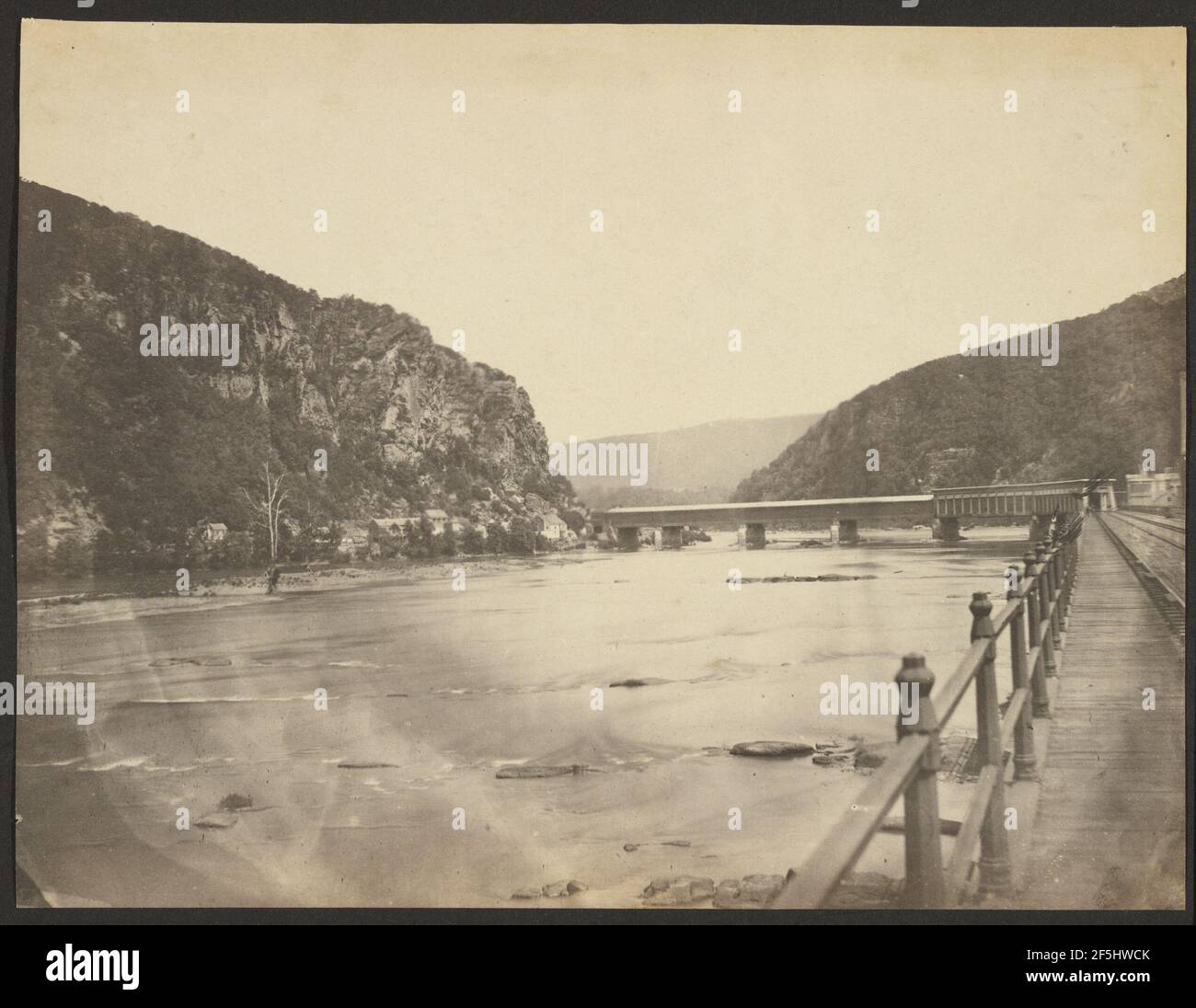 Old Harper's Ferry Bridge. Possibly Bartlett (American, active 1860s ...