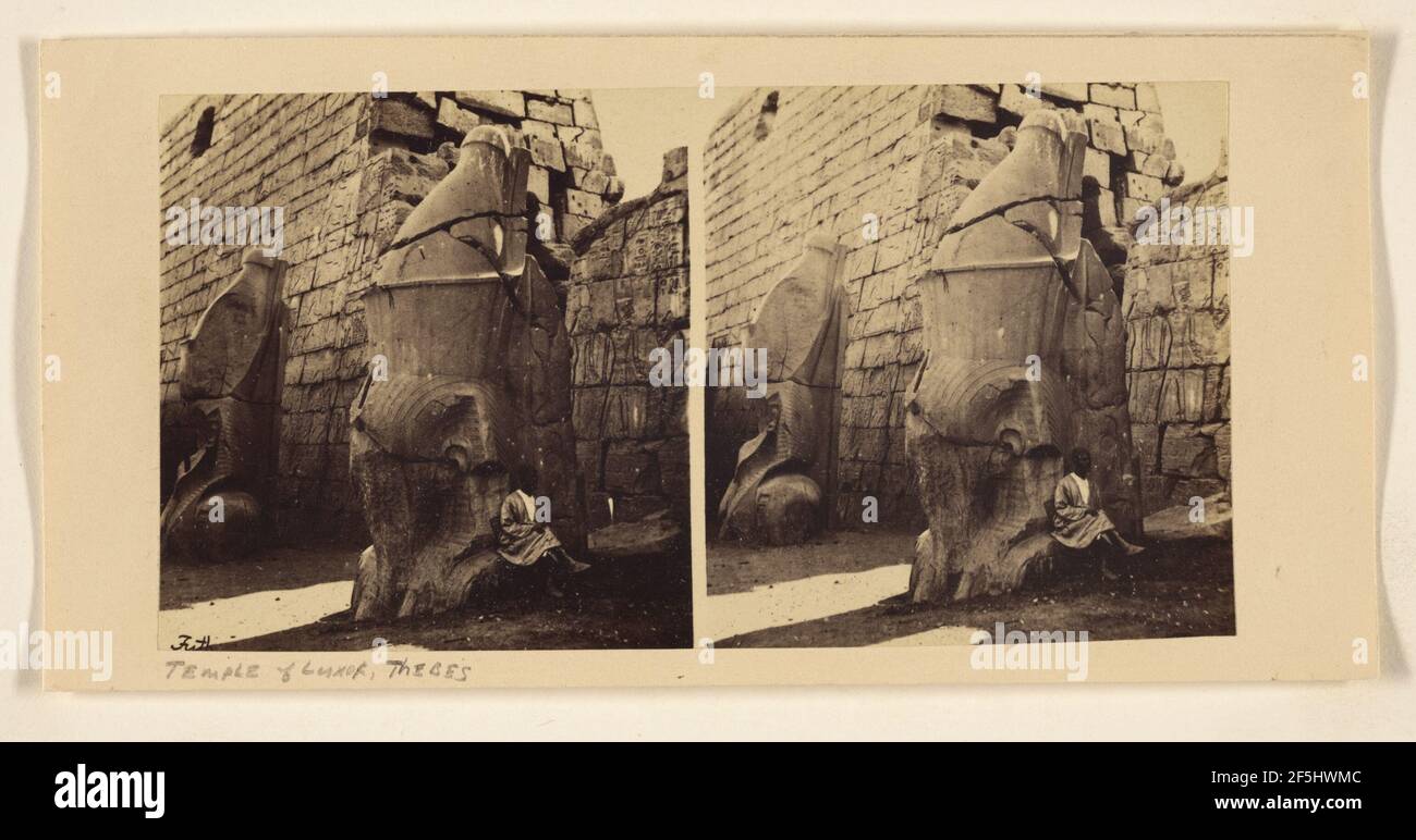 The Temple of Luxor - Thebes. Head of Colossal Statue near the Entrance ...