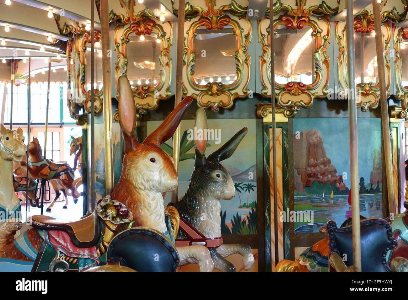 Rabbits - Dentzel Carousel, San Francisco Zoo - San Francisco, CA Stock ...