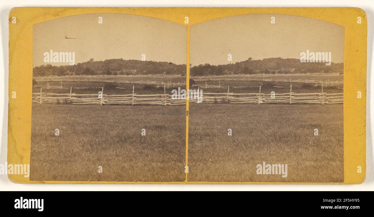 Field with fences. Unknown Stock Photo - Alamy