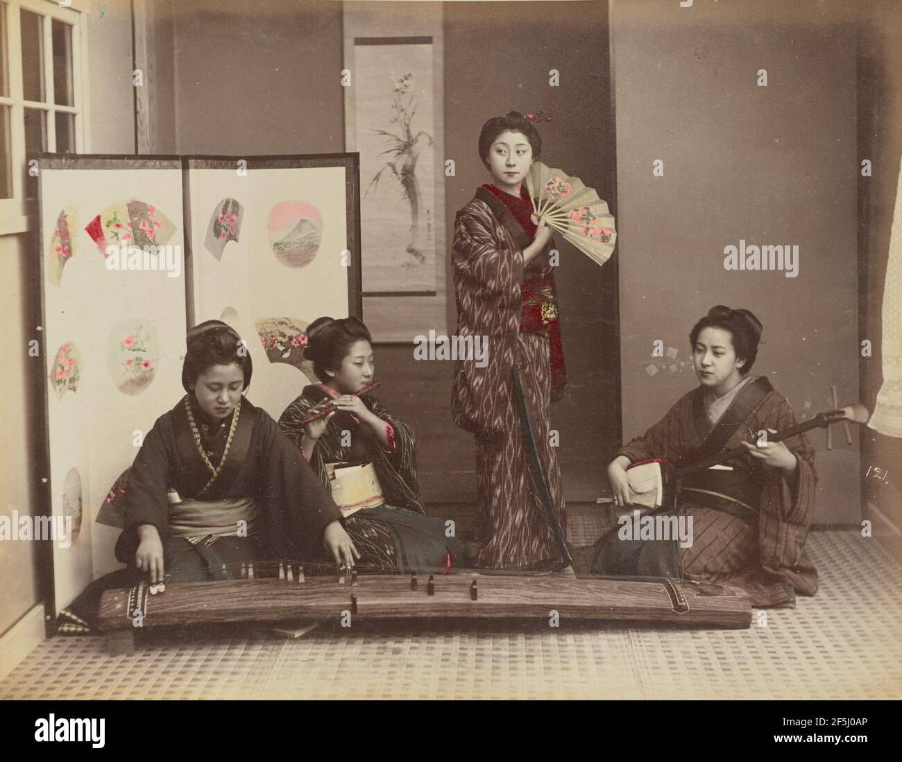 Playing with Music. Kusakabe Kimbei (Japanese, 1841 - 1934 Stock Photo ...