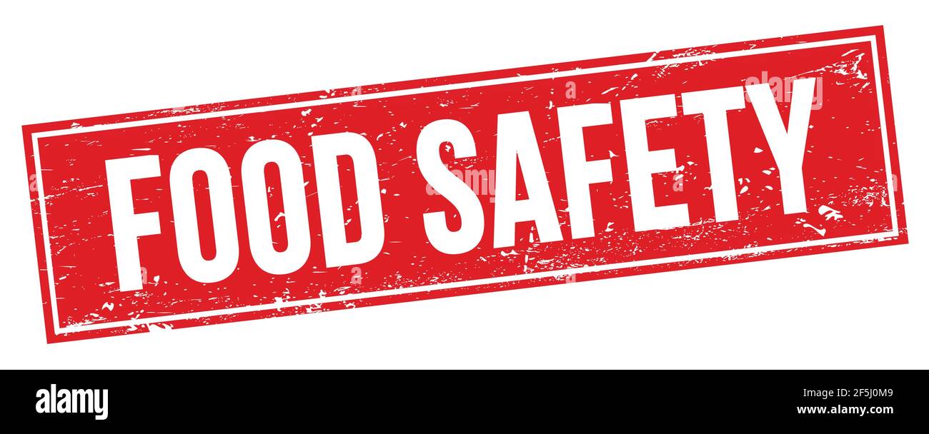 FOOD SAFETY text on red grungy rectangle stamp sign Stock Photo - Alamy