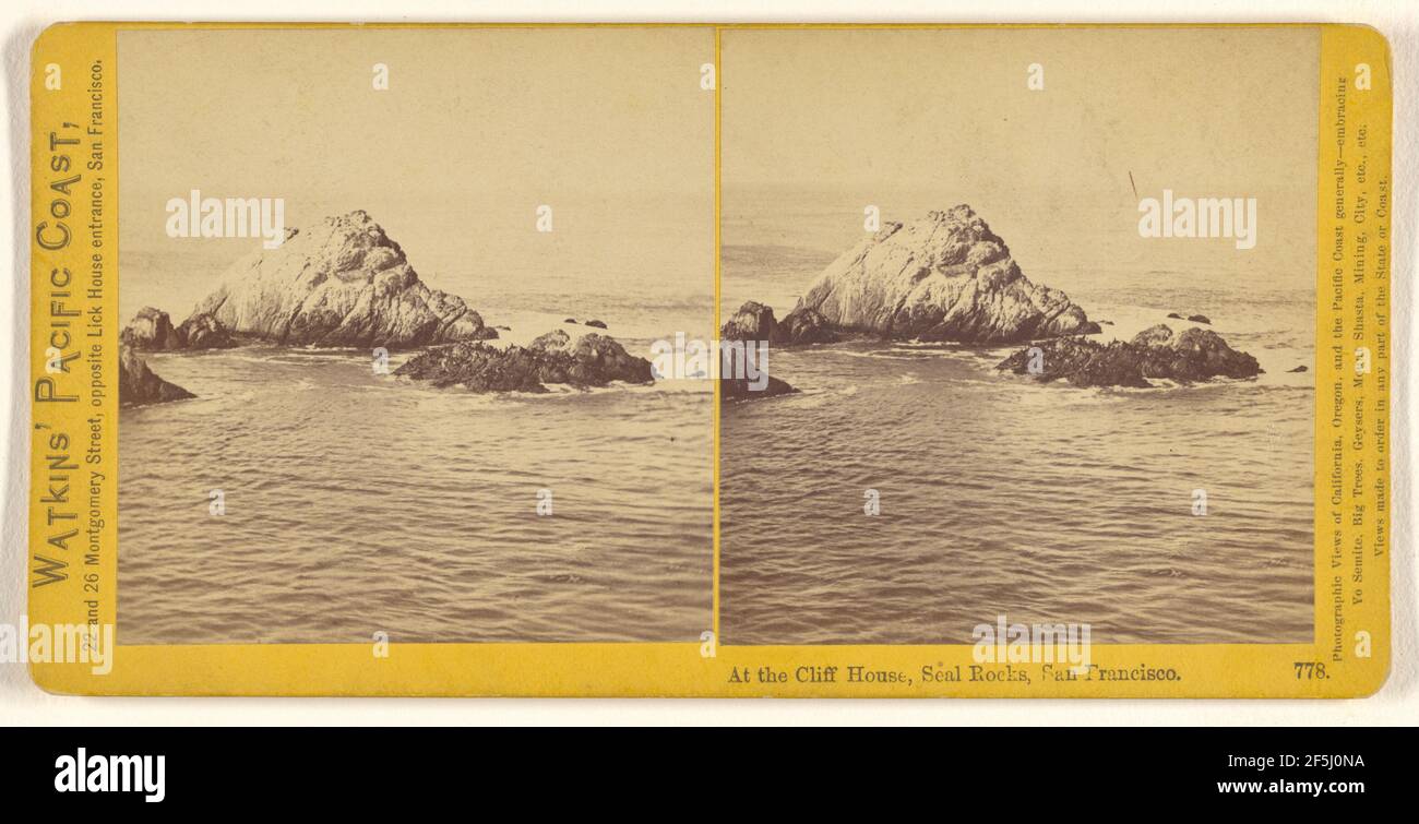 At the Cliff House, Seal Rocks, San Francisco.. Carleton Watkins ...