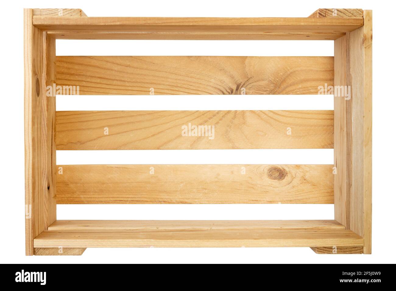 Wooden box case isolated on white background. Top view. Empty wooden ...