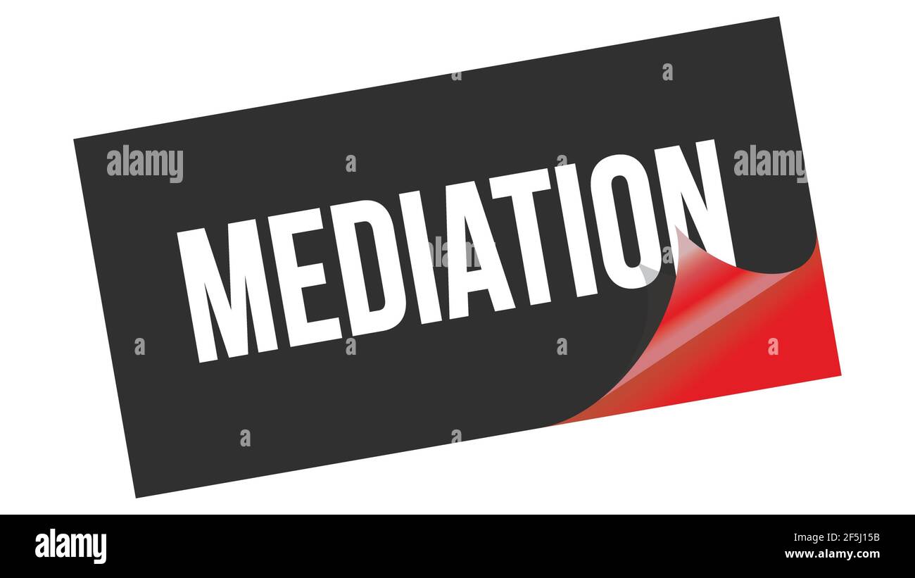 MEDIATION text written on black red sticker stamp Stock Photo - Alamy