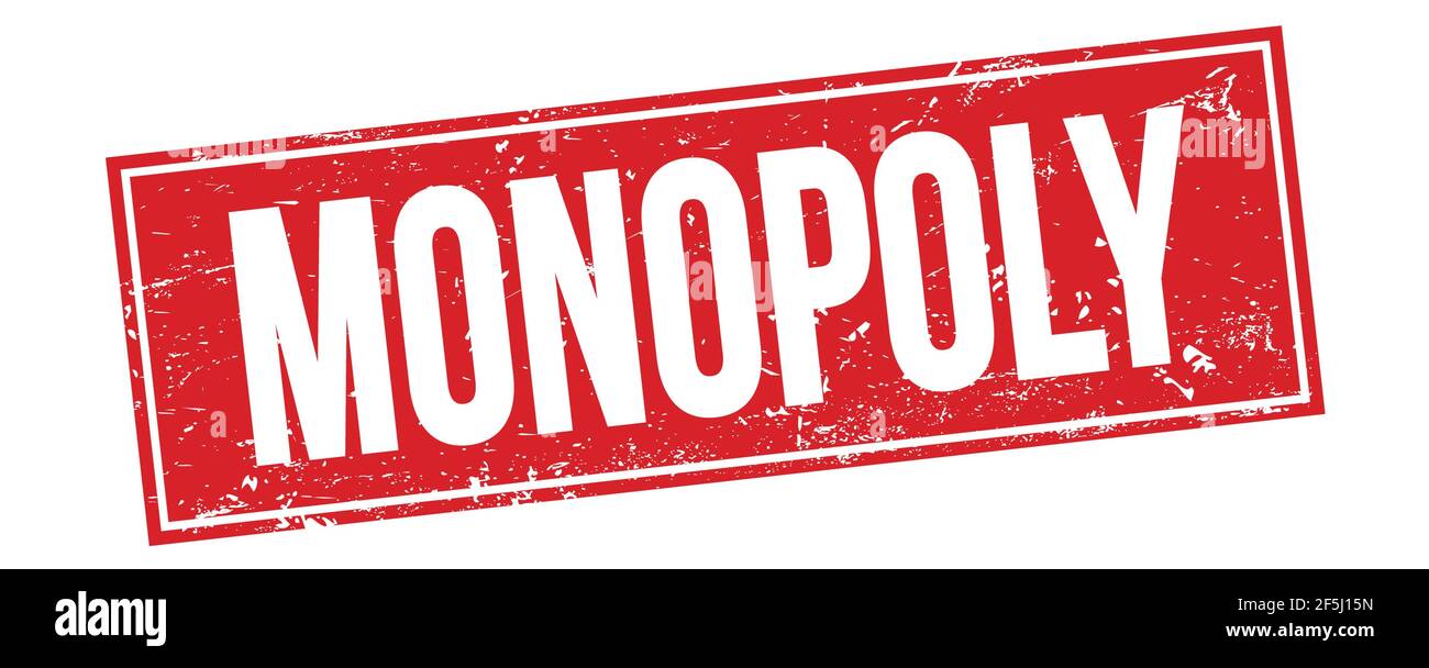 MONOPOLY text on red grungy rectangle stamp sign Stock Photo - Alamy