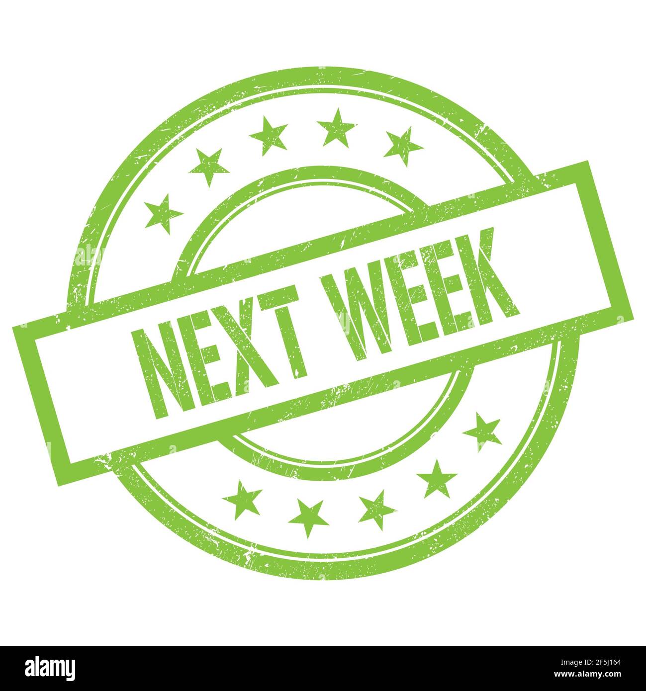 NEXT WEEK text written on green round vintage rubber stamp Stock Photo ...