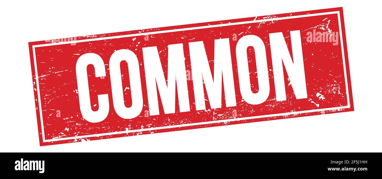 COMMON text on red grungy rectangle stamp sign Stock Photo - Alamy
