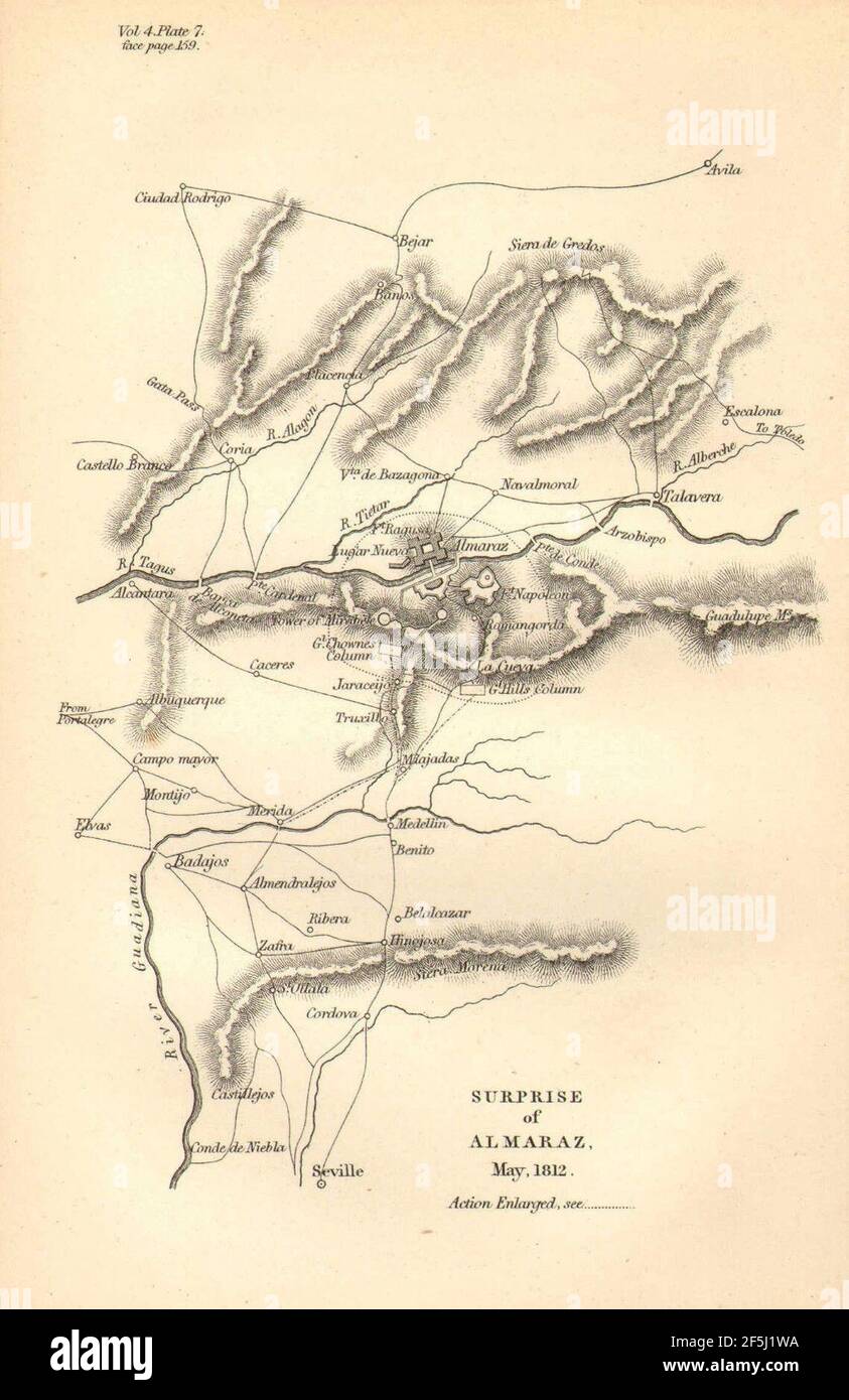 Raid d'Almaraz, 18-19 mai 1812 Stock Photo - Alamy