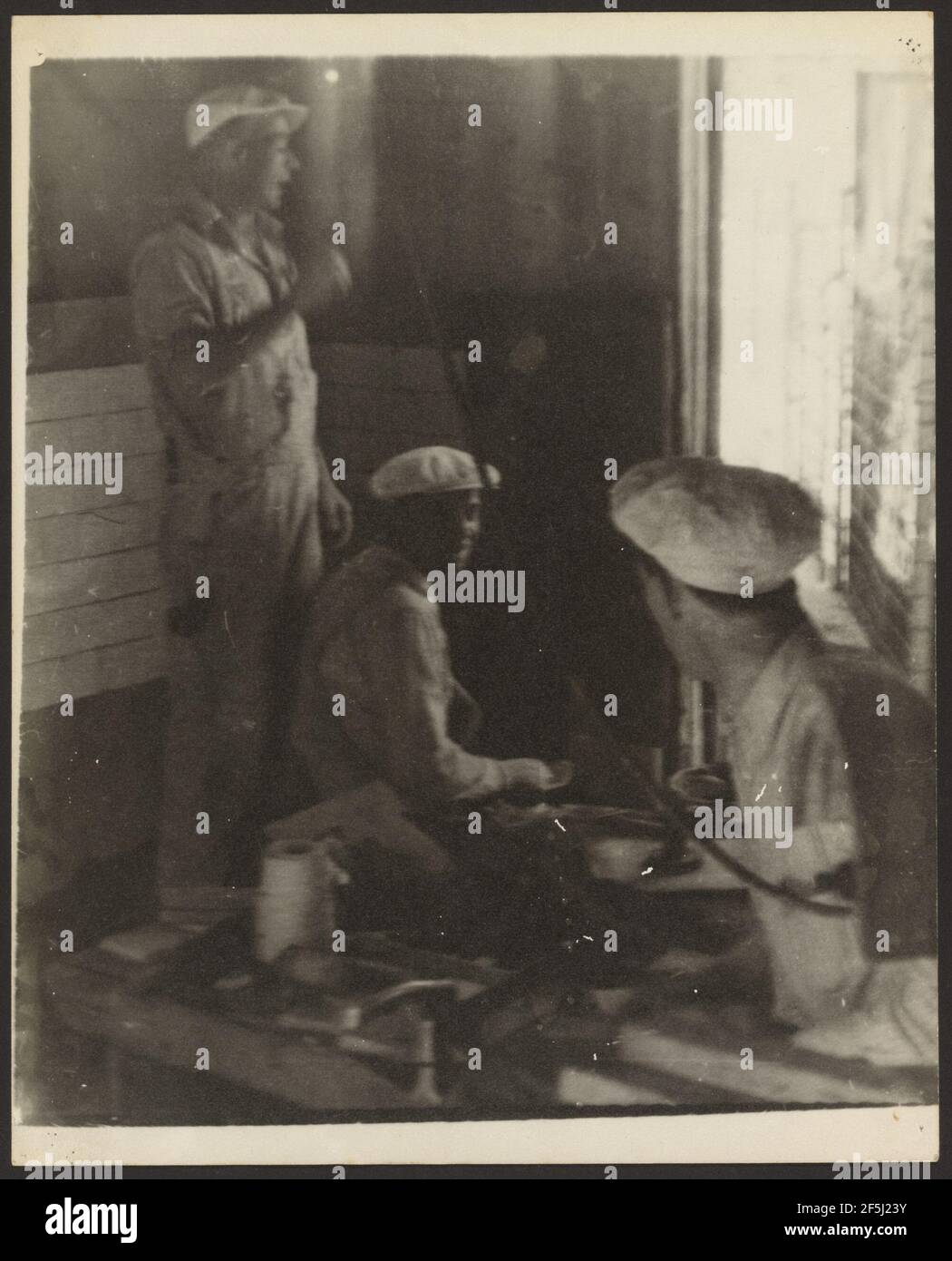 Workmen in House. Louis Fleckenstein (American, 1866 - 1943 Stock Photo ...