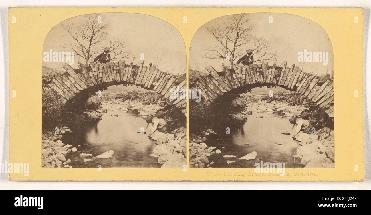 Old Foot Bridge, Easedale, Grasmere.. Unknown maker, British Stock ...