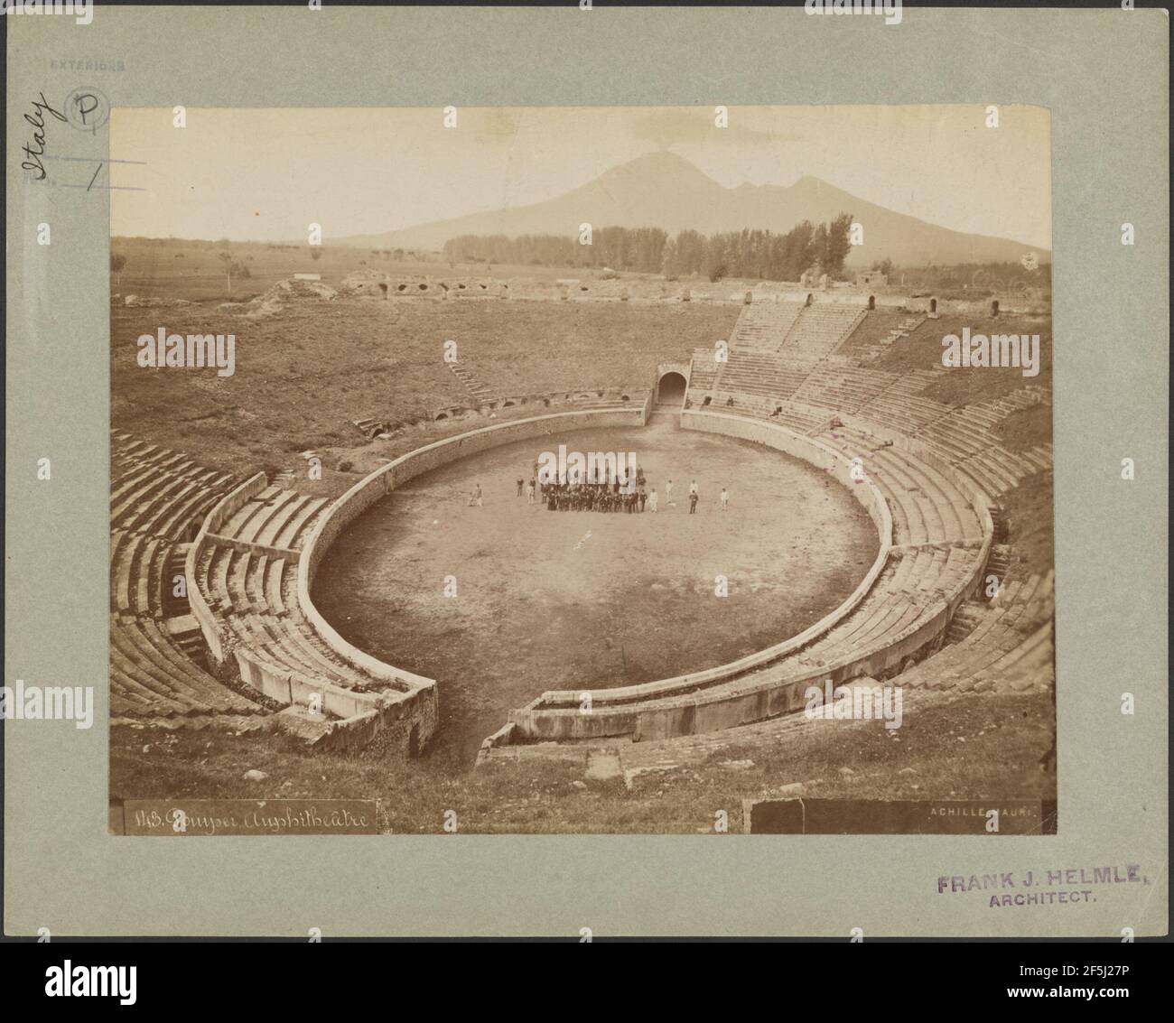Pompeii, Amphitheatre. Achille Mauri (Italian, 1806 - 1883 Stock Photo ...