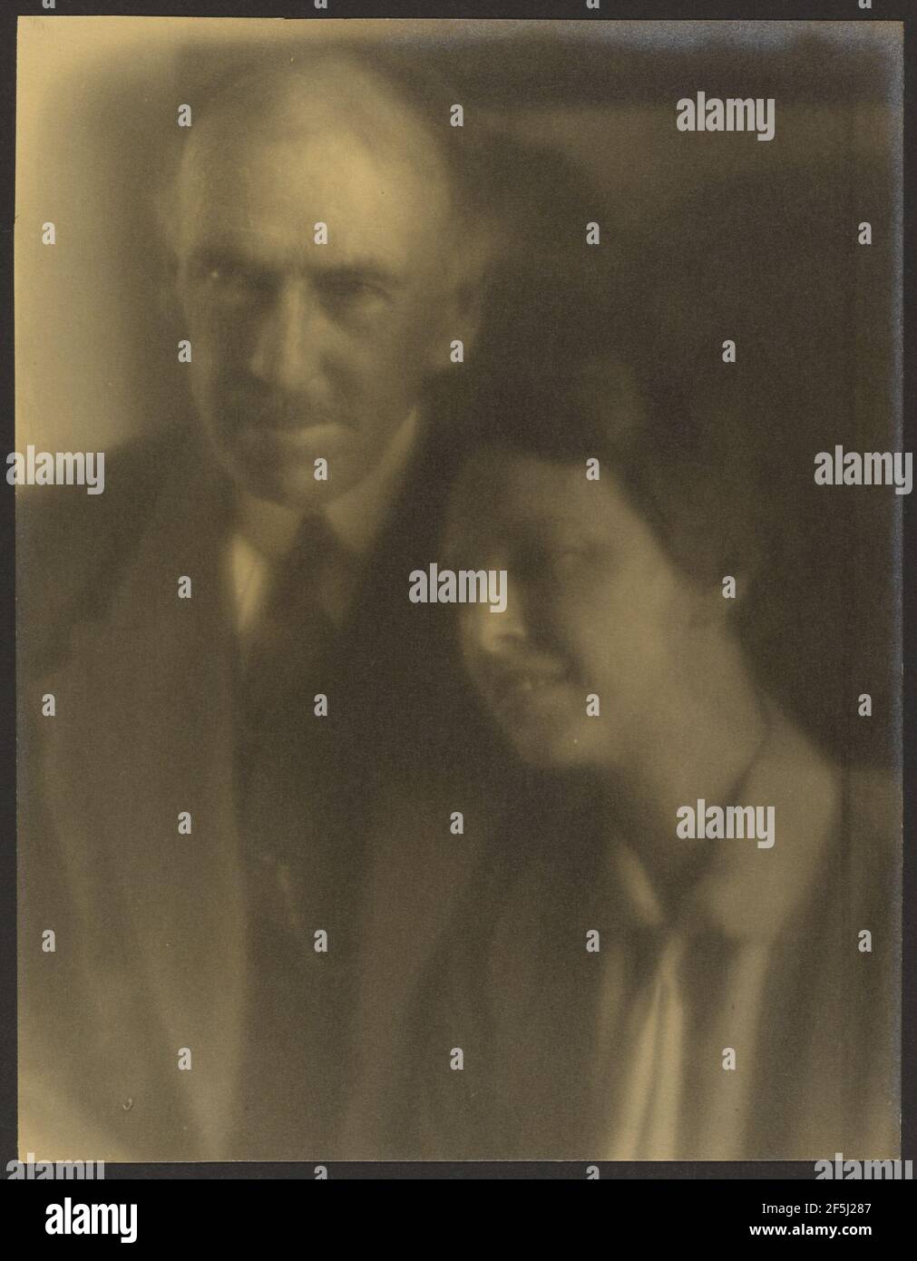 Portrait of a Man and Woman Leaning on His Shoulder. Louis Fleckenstein ...