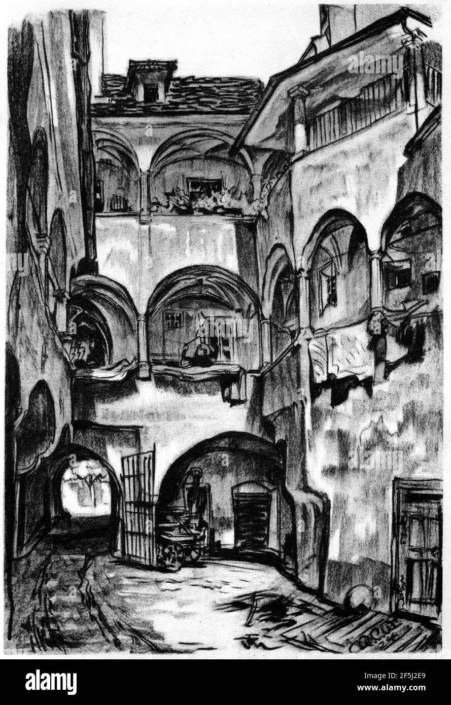 R.C.Wagner St.Veit a d Glan alter Innenhof 1923 dgE Stock Photo - Alamy