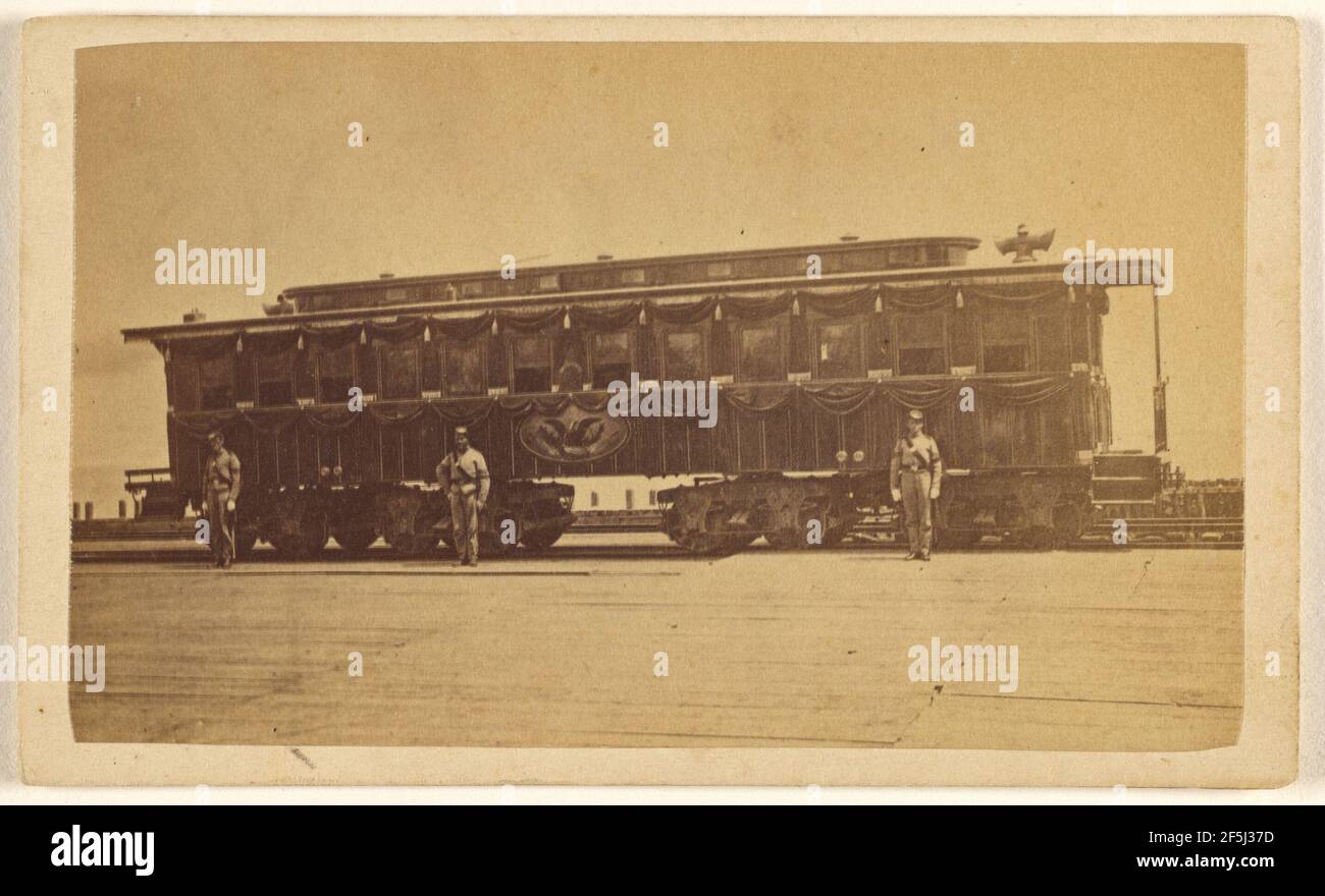 Railroad car carrying Abraham Lincoln's casket. Samuel Montague Fassett ...