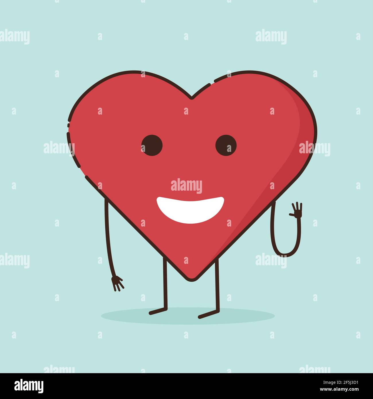 Happy heart character vector illustration Stock Vector Image & Art - Alamy