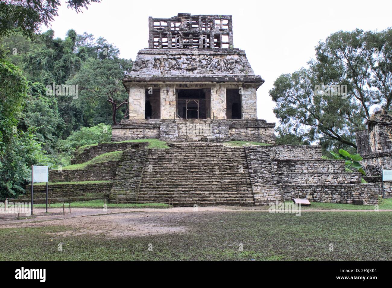 The Temple of the Sun at the Maya city of Palenque in Mexico Stock ...
