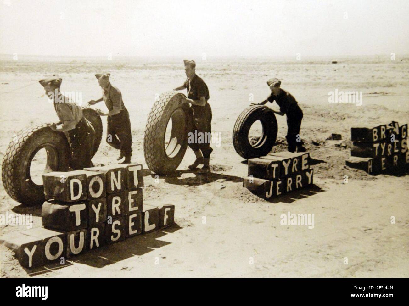 Recycling tires, Western desert, North African Campaign, WWII ...
