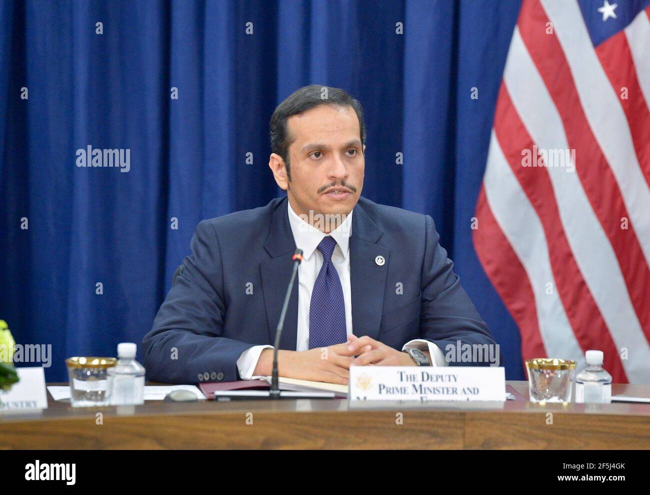 Qatari Foreign Minister Sheikh Mohammed bin Abdulrahman Al Thani ...