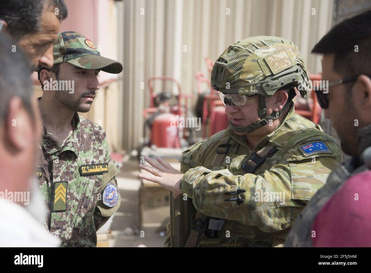 RAAF officer advising Afghan Air Force personnel at Kabul Air Base in ...