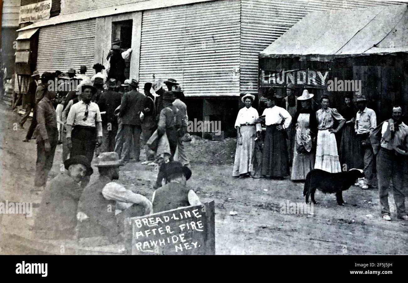 Rawhide bread line 1908 Stock Photo - Alamy