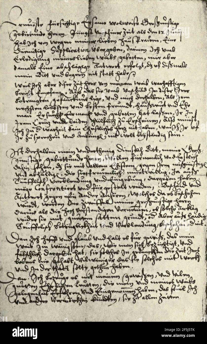 Rebecca Lemp Hexenprozess Bittbrief Peter Lemp 1590-07-13 Vorderseite ...