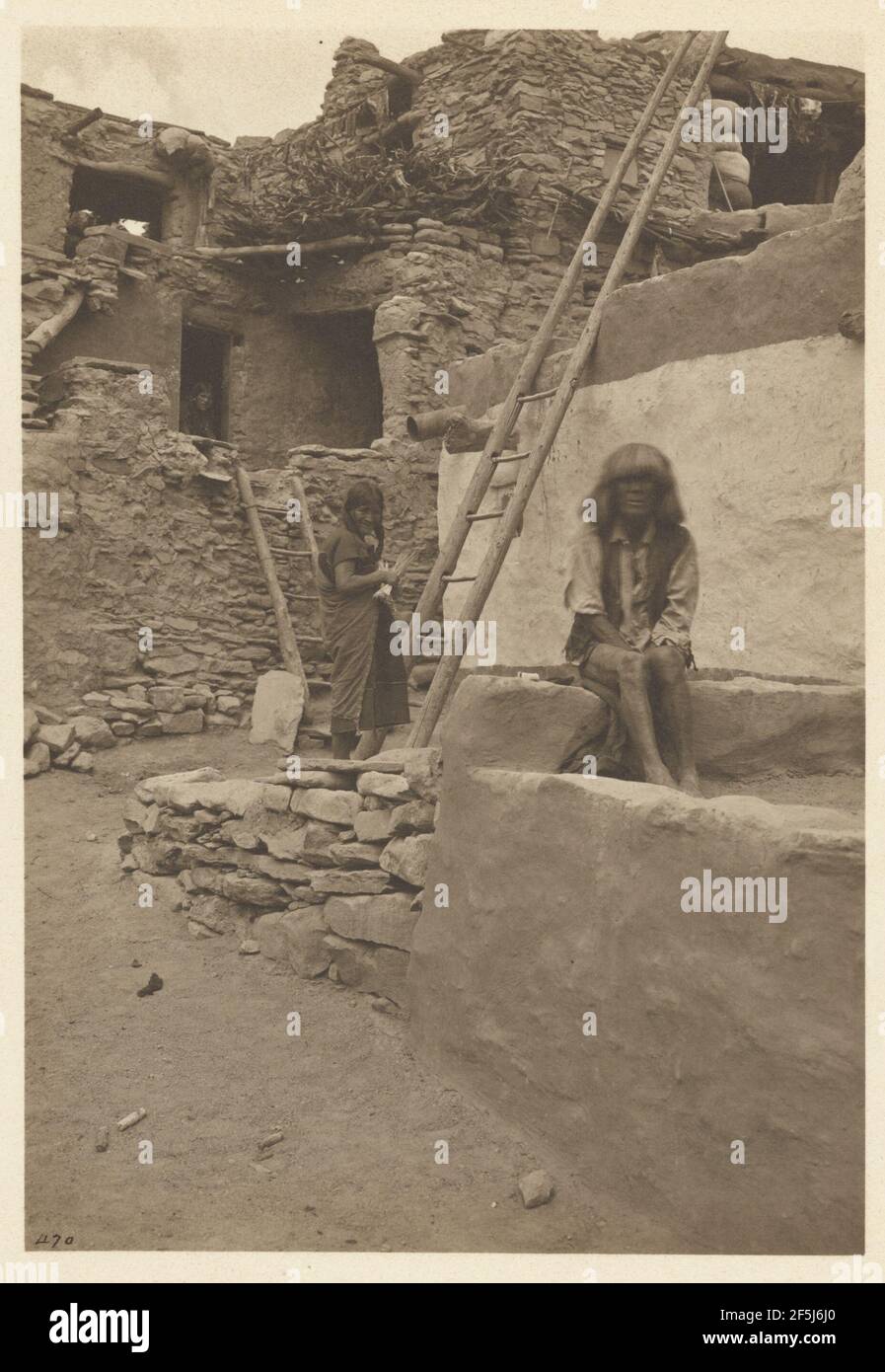 Native American Man and Woman in Pueblo. A.C. Vroman (American, 1856 ...