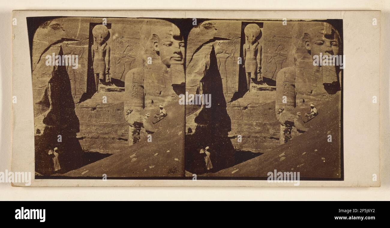 Colossal statue at Abou Simble. Francis Frith (English, 1822 - 1898 ...