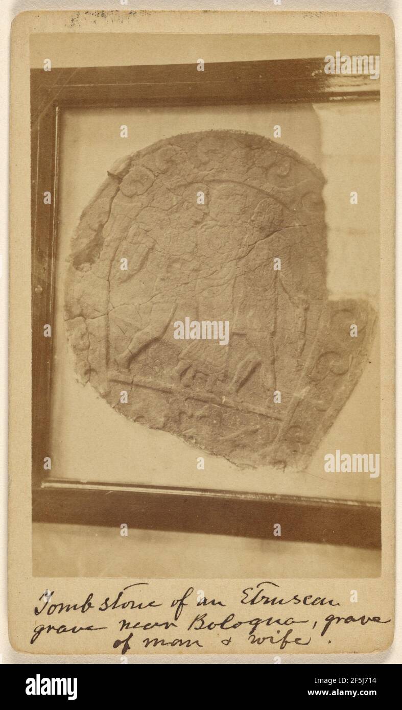 Tombstone of an Etruscan grave near Bologna, grave of man & wife.. dell ...