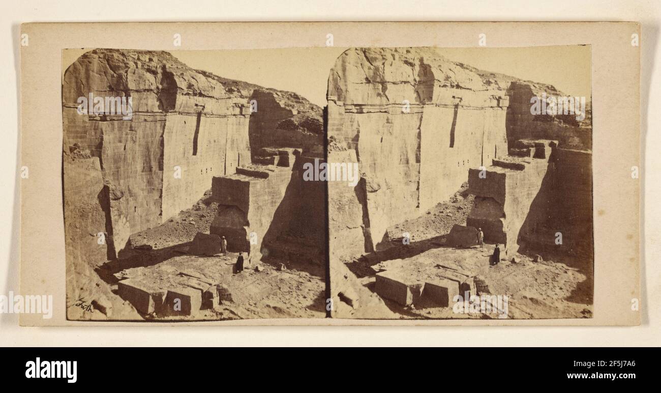 Sandstone quarries at Hugo. Silsilis.. Francis Frith (English, 1822 ...