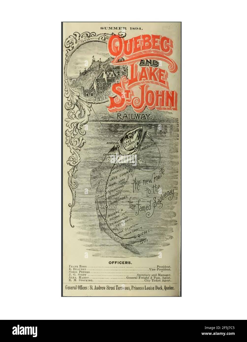 QLSJR Time Table 1894 Stock Photo - Alamy