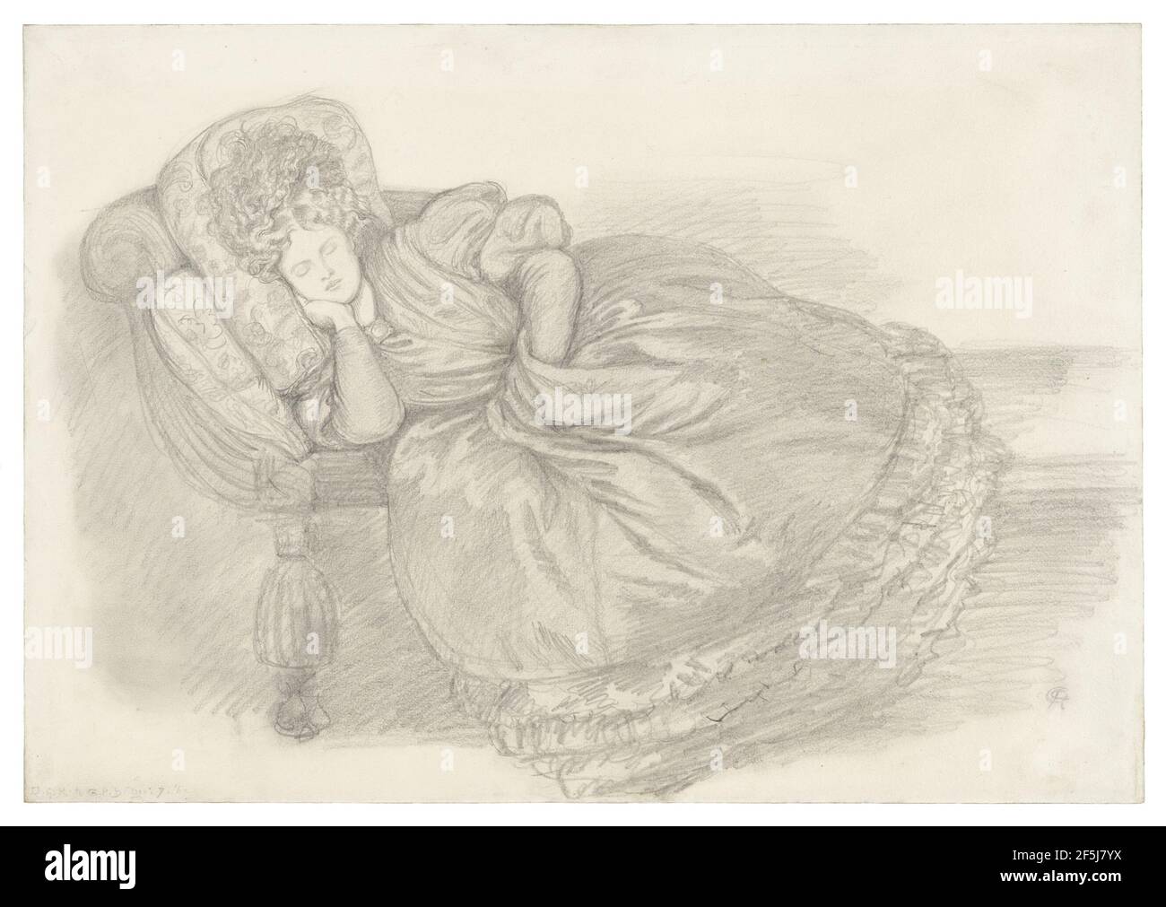 Study of Fanny Cornforth, asleep on a chaise-longue. Dante Gabriel ...