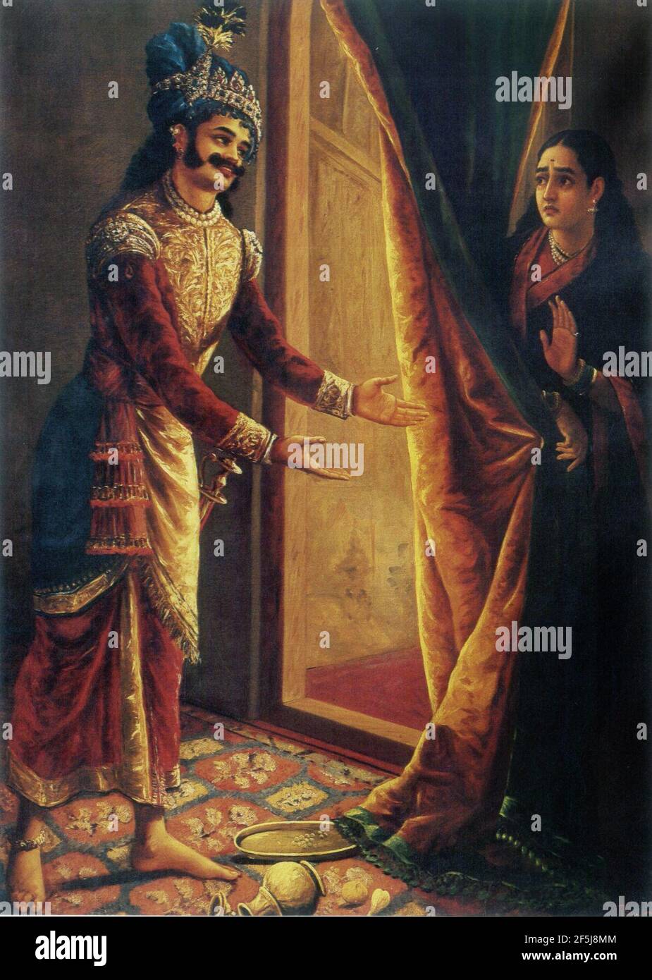 Raja Ravi Varma, Keechaka and Sairandhri, 1890 Stock Photo - Alamy