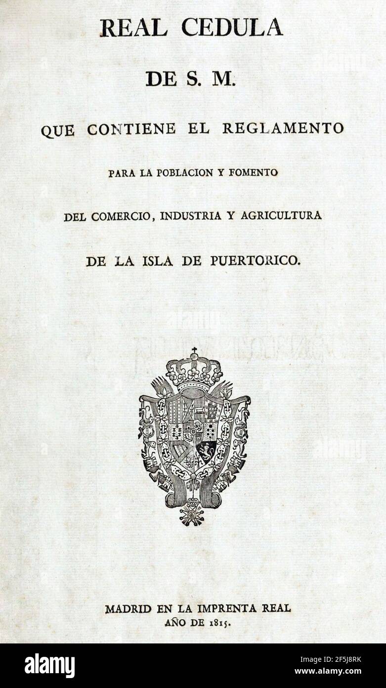 Real Cedula - 1815 Stock Photo - Alamy