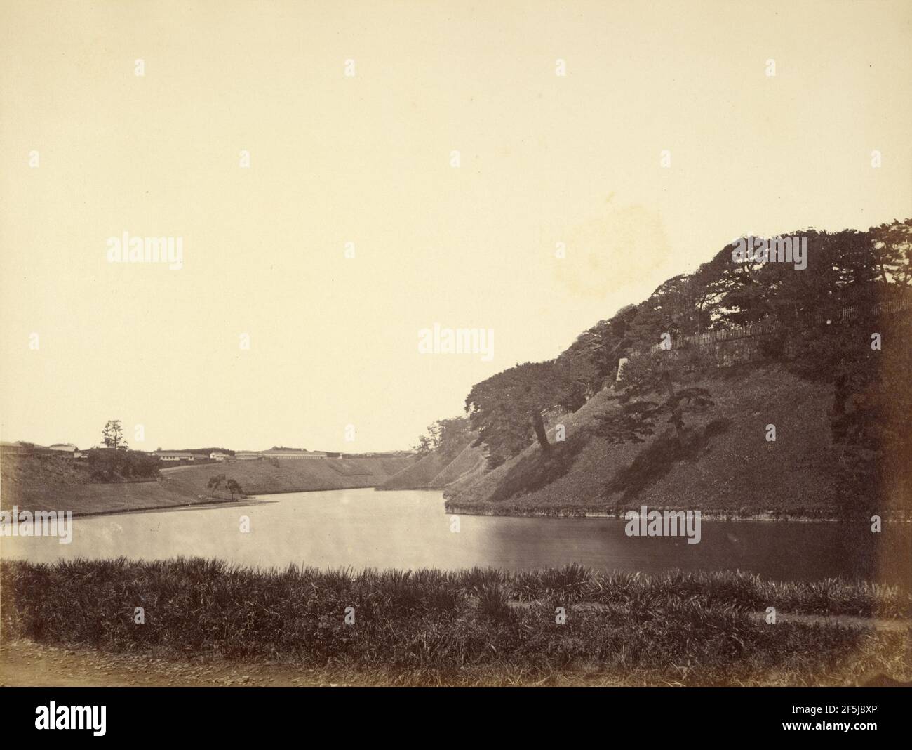 View of the Moat at Edo Castle. Felice Beato (English, born Italy, 1832 ...