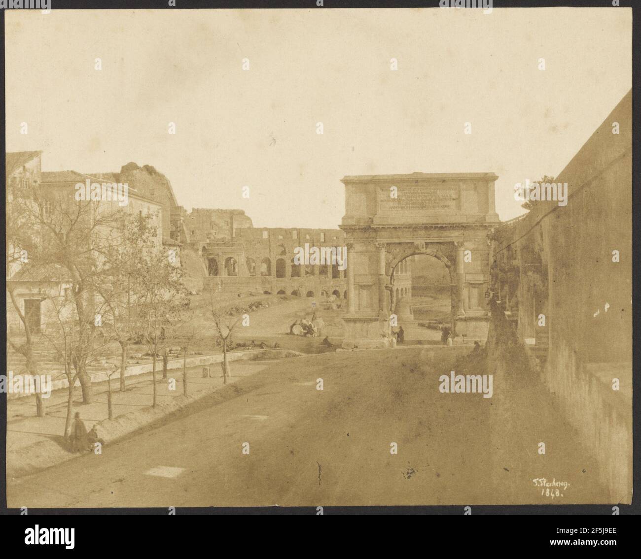 Arch of Titus and the Coliseum. Count Jean-François-Charles-André ...