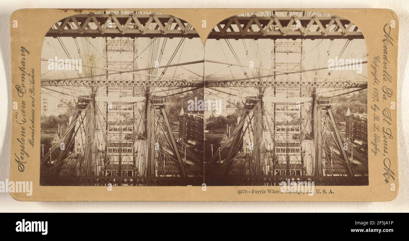 Ferris Wheel, Chicgao, Ill., U.S.A.. B. L. Singley (American, 1864 ...
