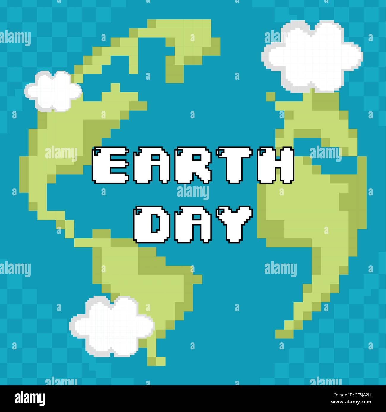 Earth day pixel art with text - Vector illustration Stock Vector Image ...
